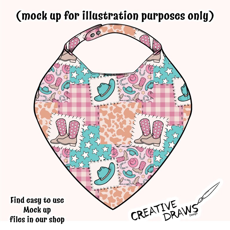Pink Western Patchwork Seamless Pattern, Digital Repeat Pattern for ...