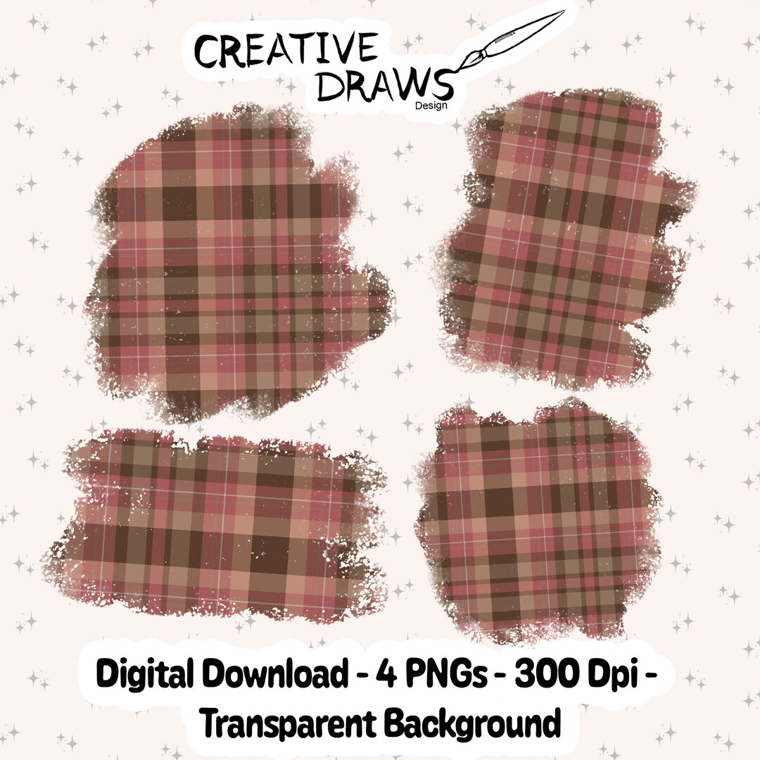 Pink Plaid Patch PNG Digital File for Personal and Commercial Use ...