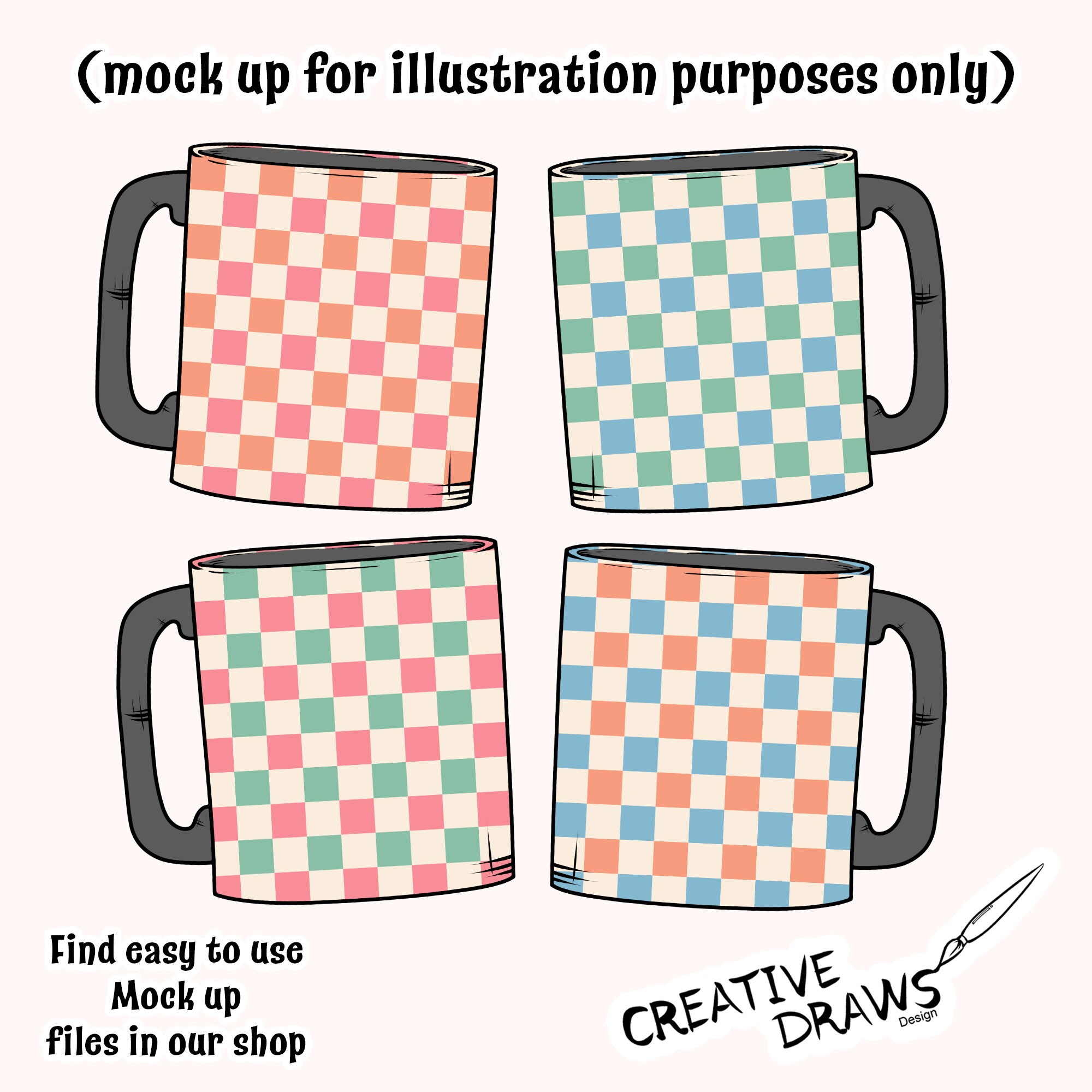 Retro Checker Seamless Pattern Set, Digital Download - Etsy