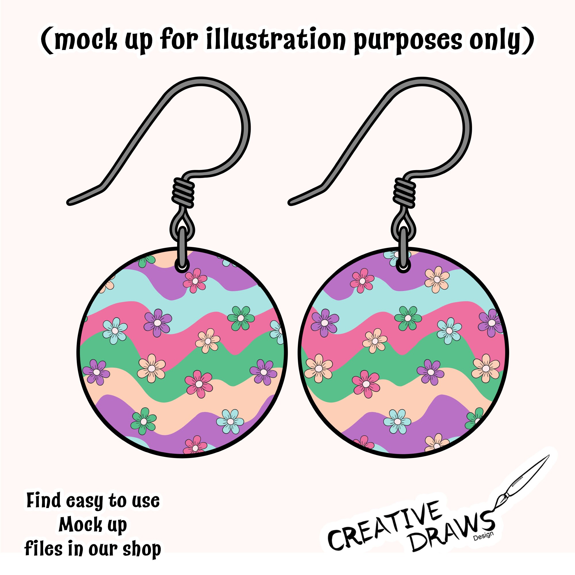 Floral Waves Seamless Pattern, Retro Digital Repeat Pattern for ...