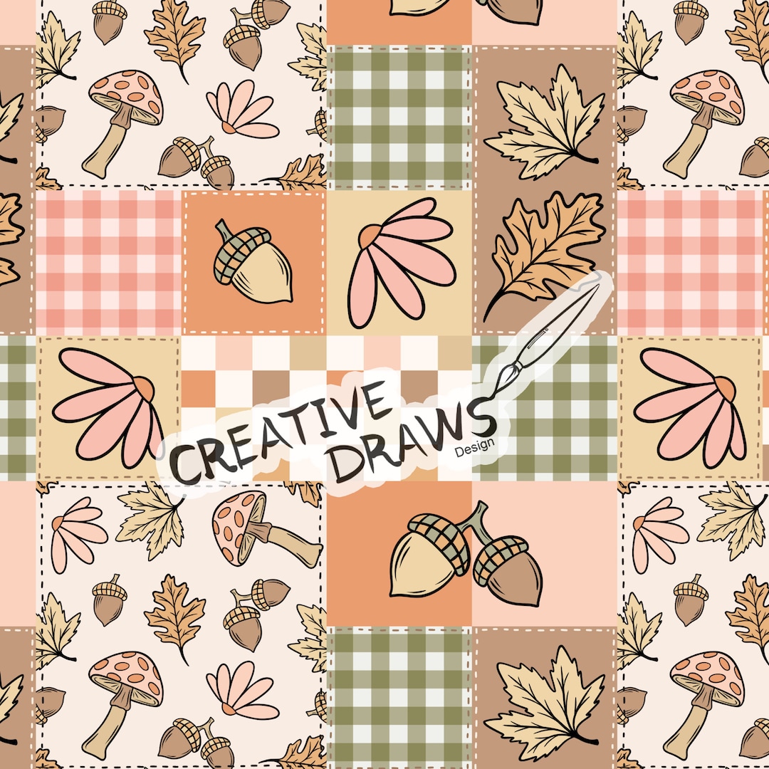 Fall Patchwork Seamless Pattern, Floral Seamless File Digital Download ...
