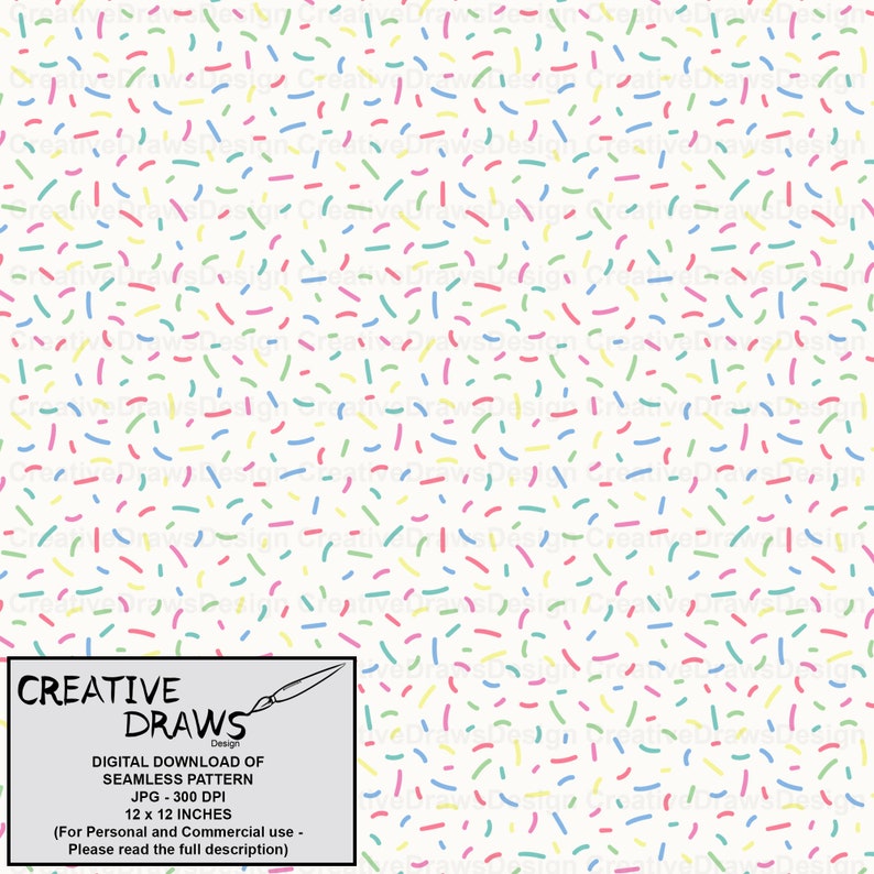 Rainbow Sprinkles Seamless Pattern Digital Repeat Pattern for - Etsy