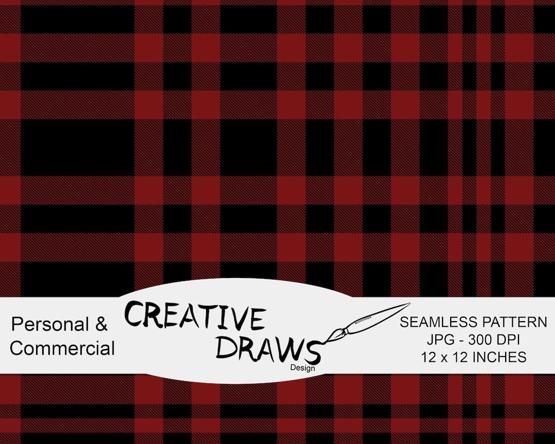 Red and Black Plaid Seamless Pattern Digital Repeat Pattern - Etsy