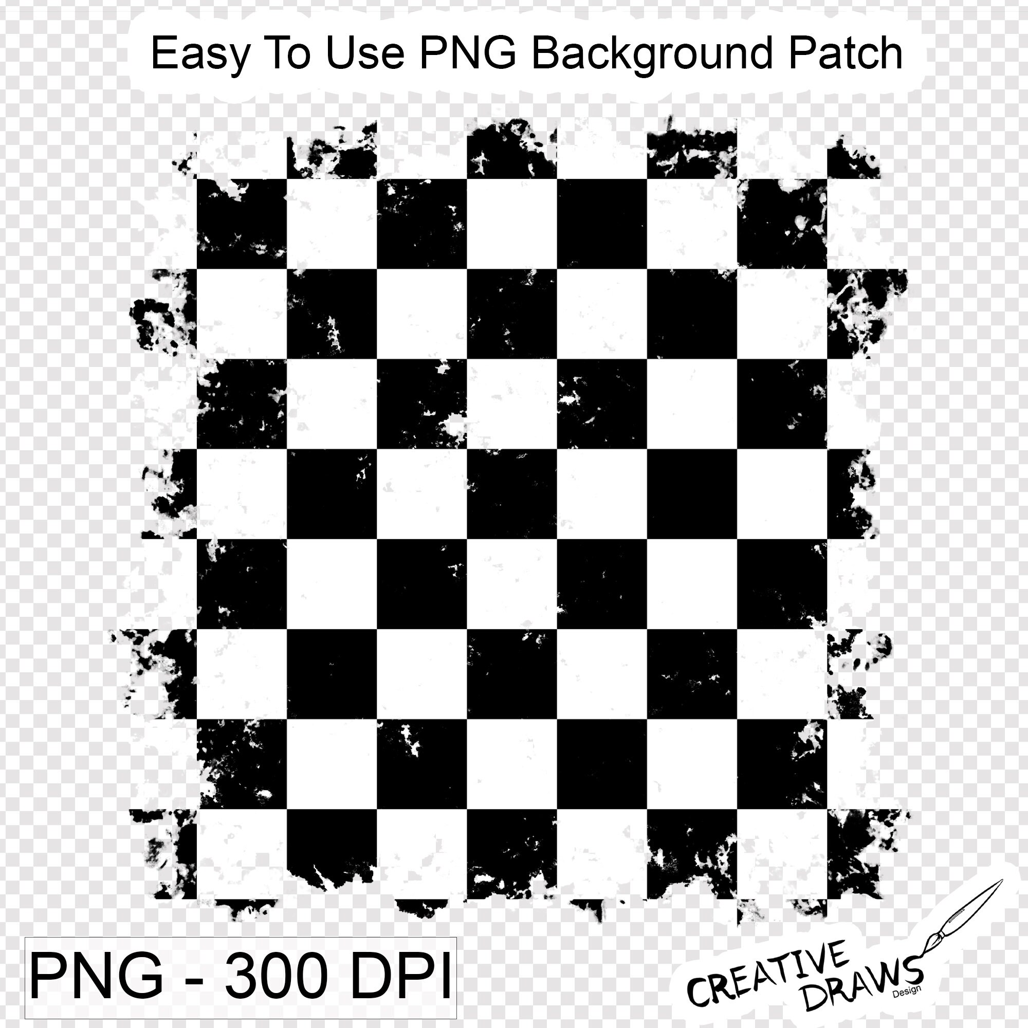 Distressed Checker Patch PNG, Background Patch Digital File for ...
