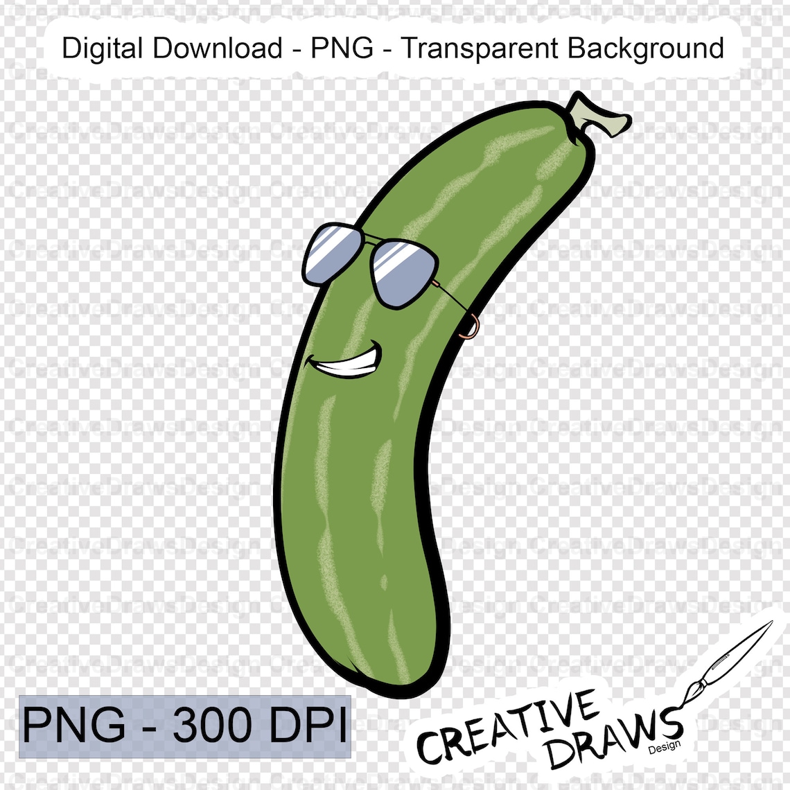 Cool Pickle PNG Digital File for Personal and Commercial Use, Cucumber ...