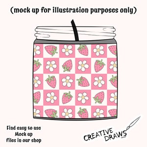 Pink Strawberry Checker Seamless Pattern, Seamless File Digital ...