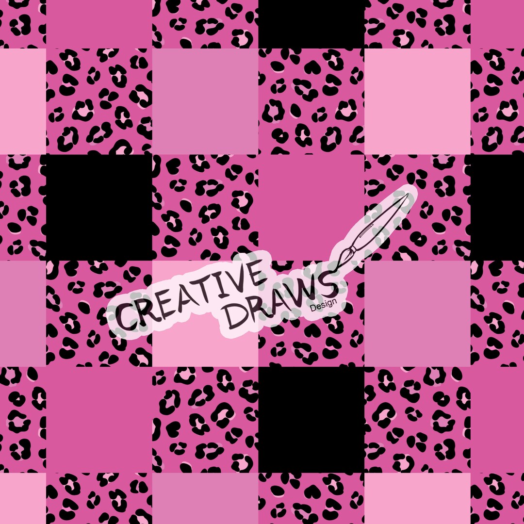 Pink Leopard Print Checker Seamless Pattern, Seamless File Digital ...