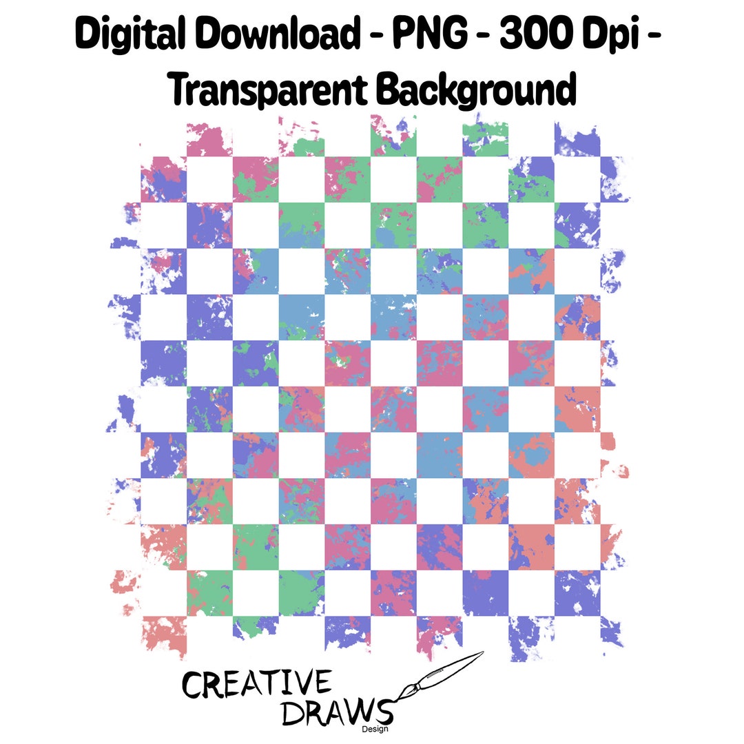 Distressed Checker Patch PNG, Background Patch Digital File for ...