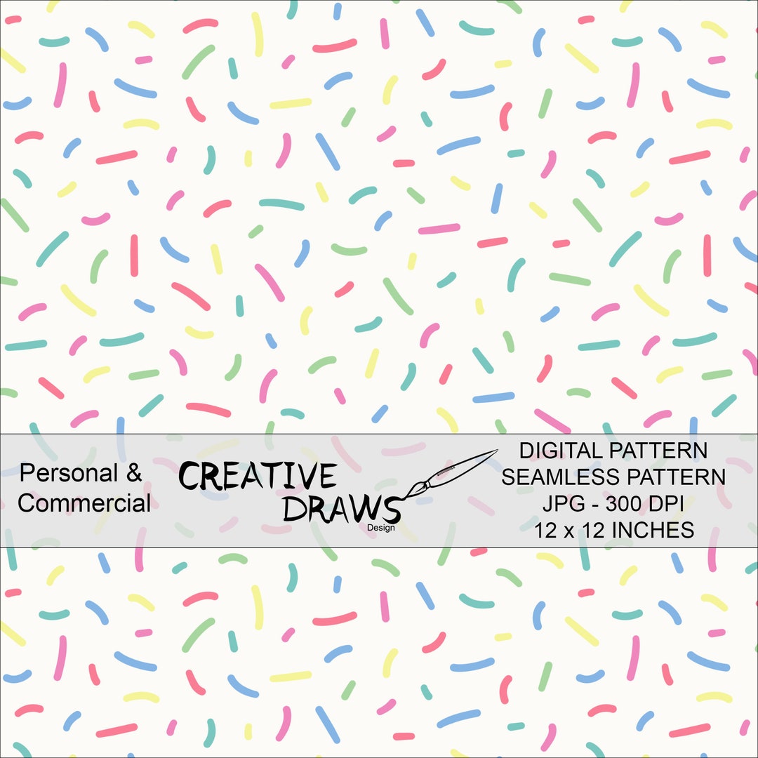 Rainbow Sprinkles Seamless Pattern Digital Repeat Pattern for - Etsy