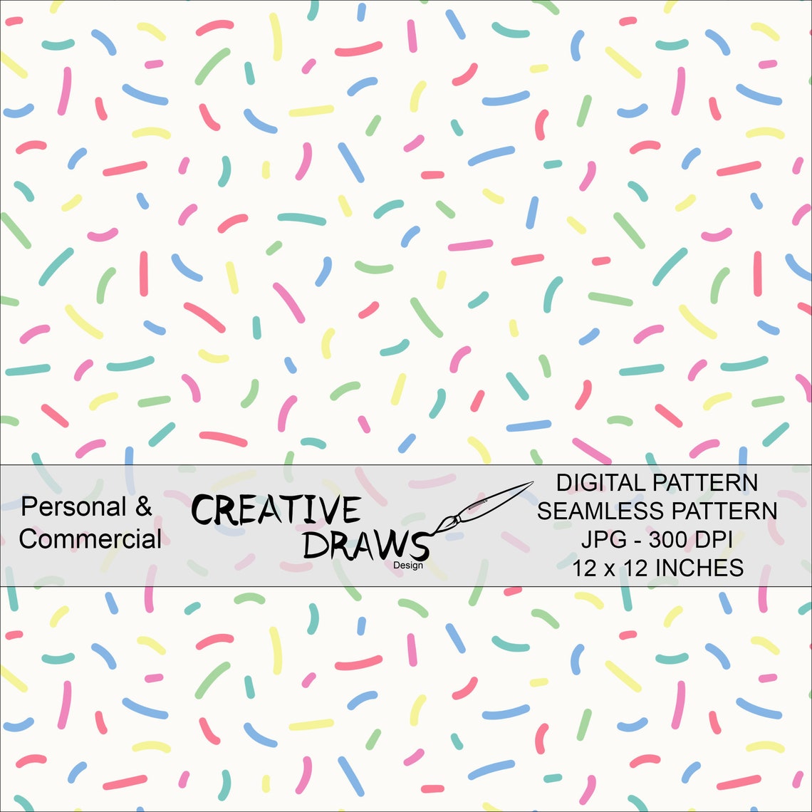 Rainbow Sprinkles Seamless Pattern Digital Repeat Pattern for - Etsy