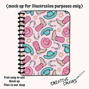 Pink Western Seamless Pattern, Digital Repeat Pattern for Personal and ...