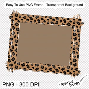 Leopard Print PNG Frame, Background Patch PNG Digital Sublimation for ...
