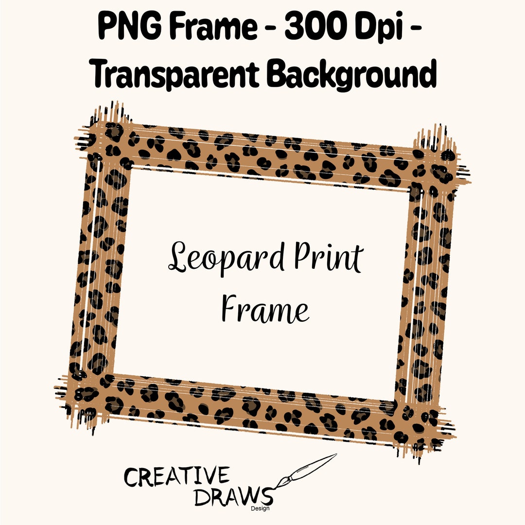 Leopard Print PNG Frame, Background Patch PNG Digital Sublimation for ...