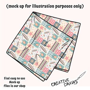 Summer Surf Patchwork Seamless Pattern, Seamless File Digital Download ...