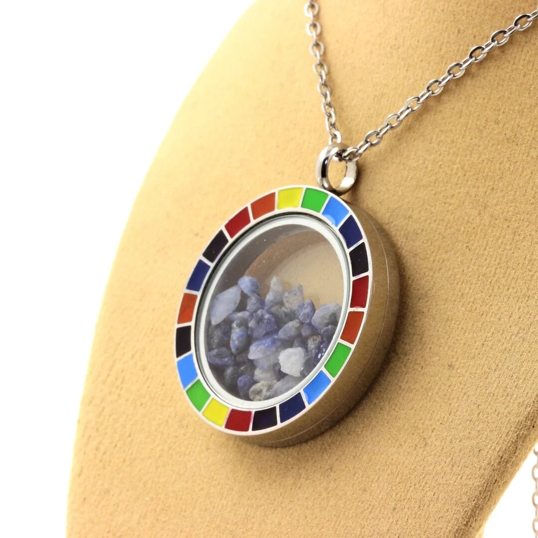 Pendant Benitoite Raw Rainbow Model. Original Necklace Natural Stones ...