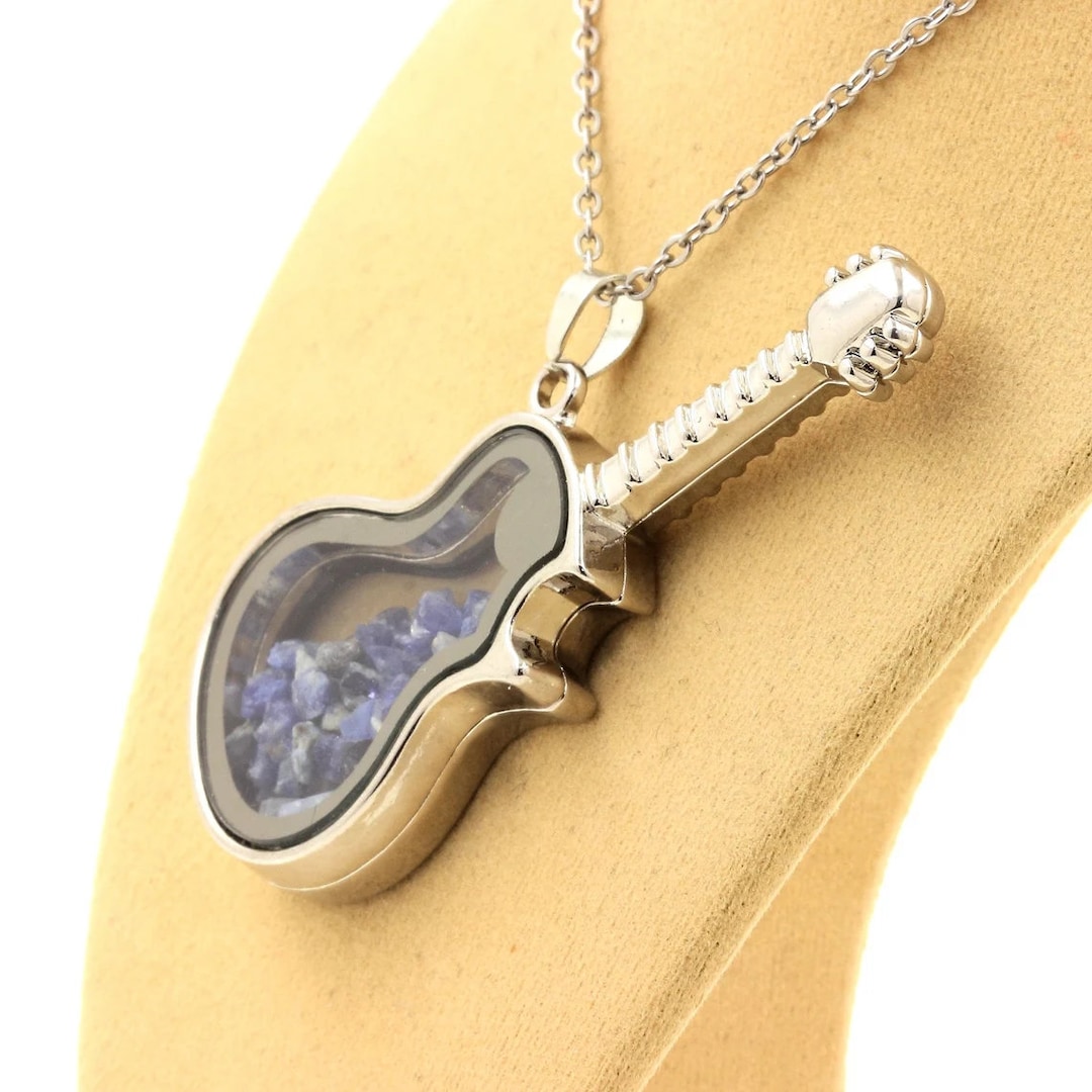 Pendant Benitoite Raw Guitar Model. Original Necklace Natural Stones ...