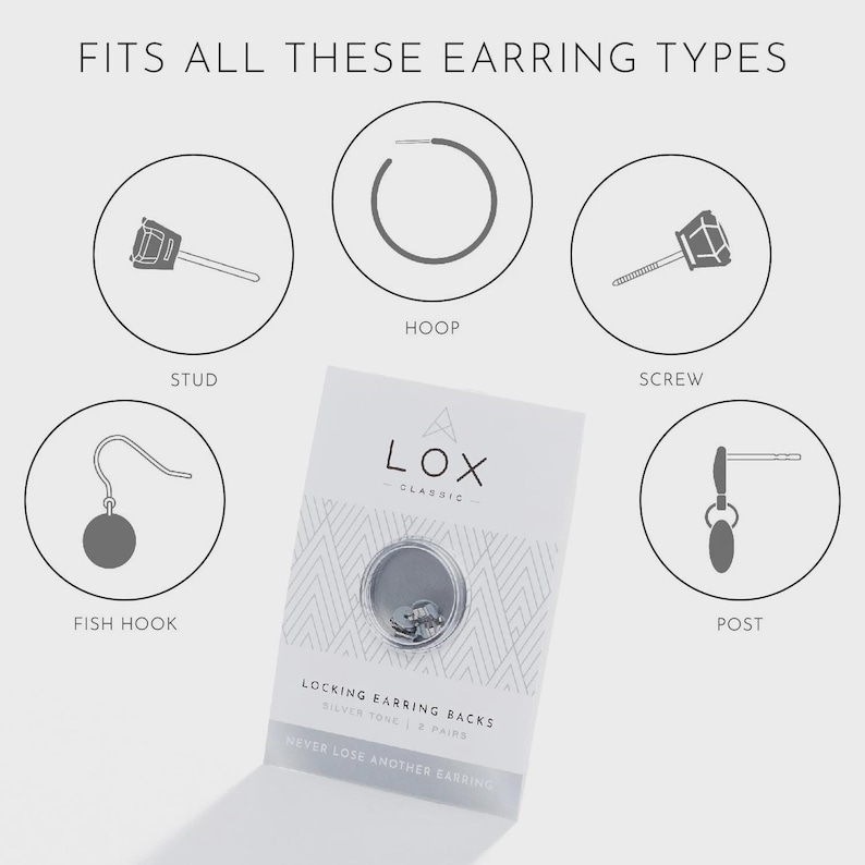 LOX Secure Clasp Earrings. Choice of Color. Never Lose Your Earrings ...