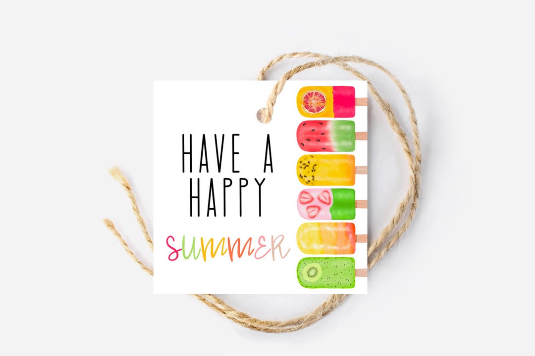 Bright Happy Summer Printable Gift Tag, Teacher Appreciation Last Day ...