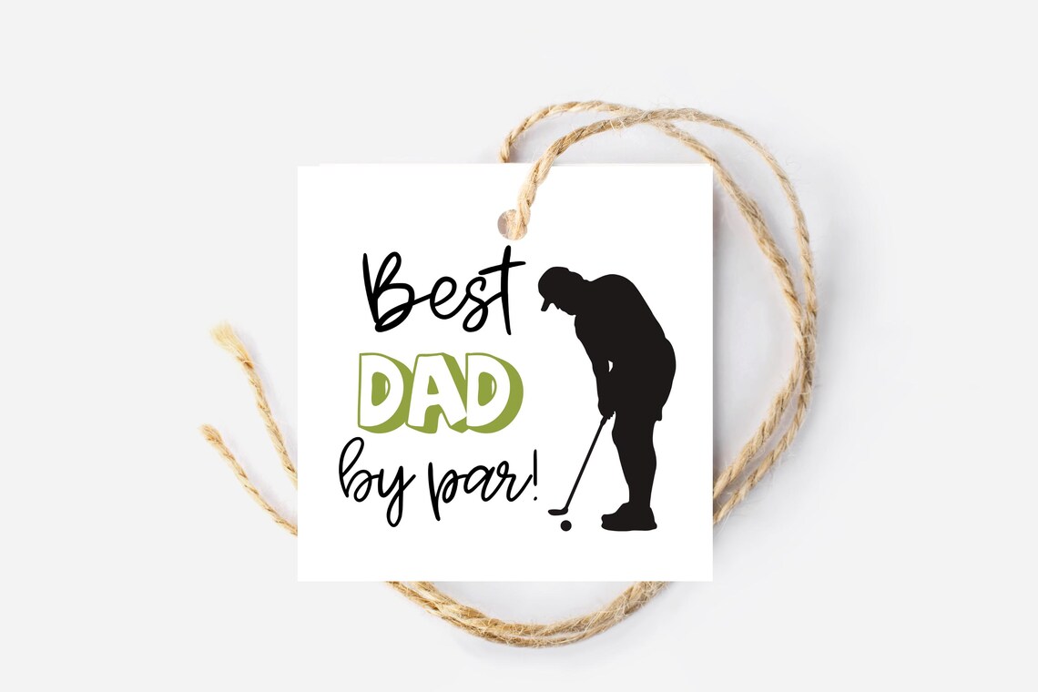 Fathers Day Golf Gift Tag, Printable Best Dad by Par, Favor Tag, Sports ...