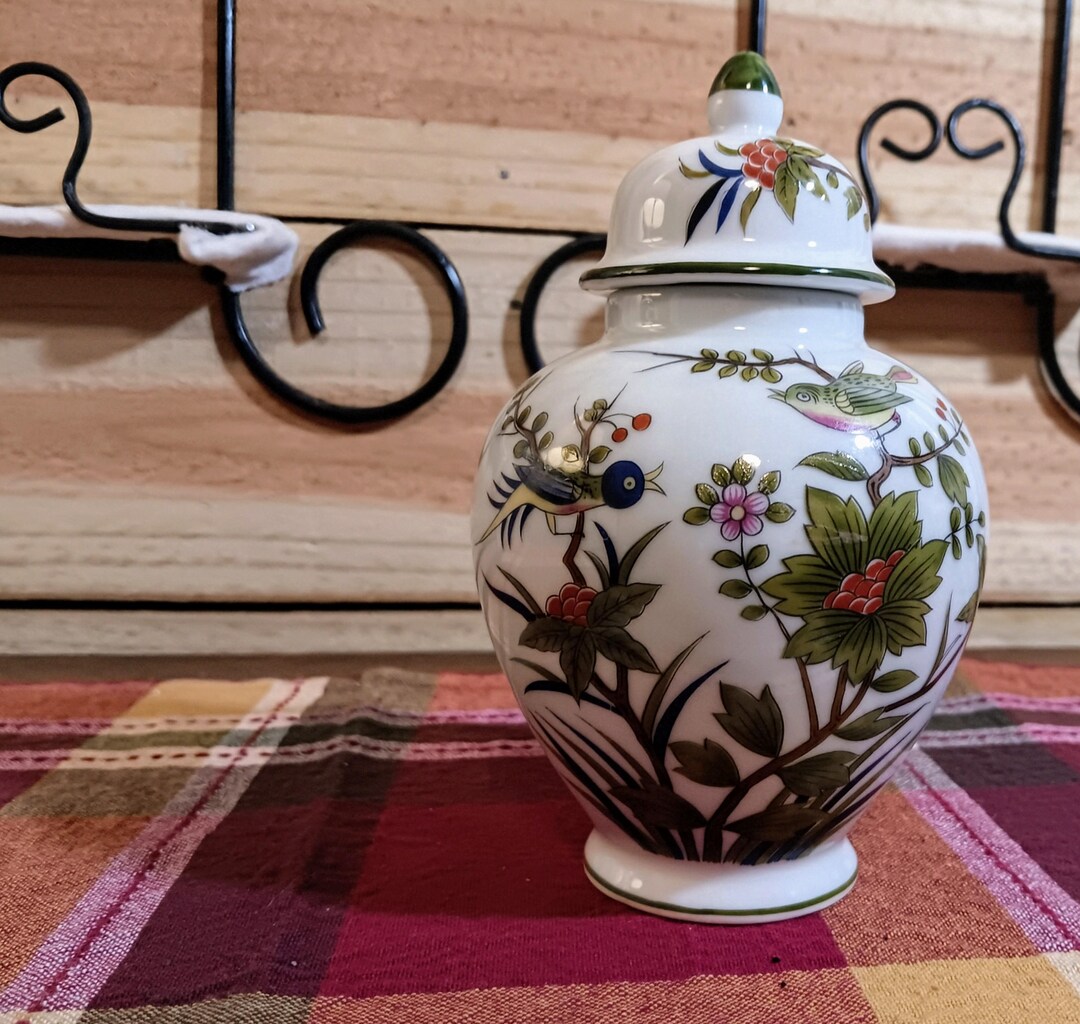 Vintage Andrea by Sadek Bird and Floral Ginger Jar With Lid Decorative ...