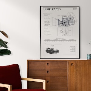 Poster Cinema Cameras, Arri Alexa 765, Minimal Illustration, DIGITAL ...