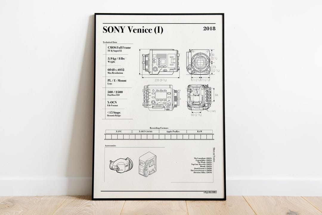 Poster Cinema Camera SONY VENICE I, Minimal Illustration, With ...