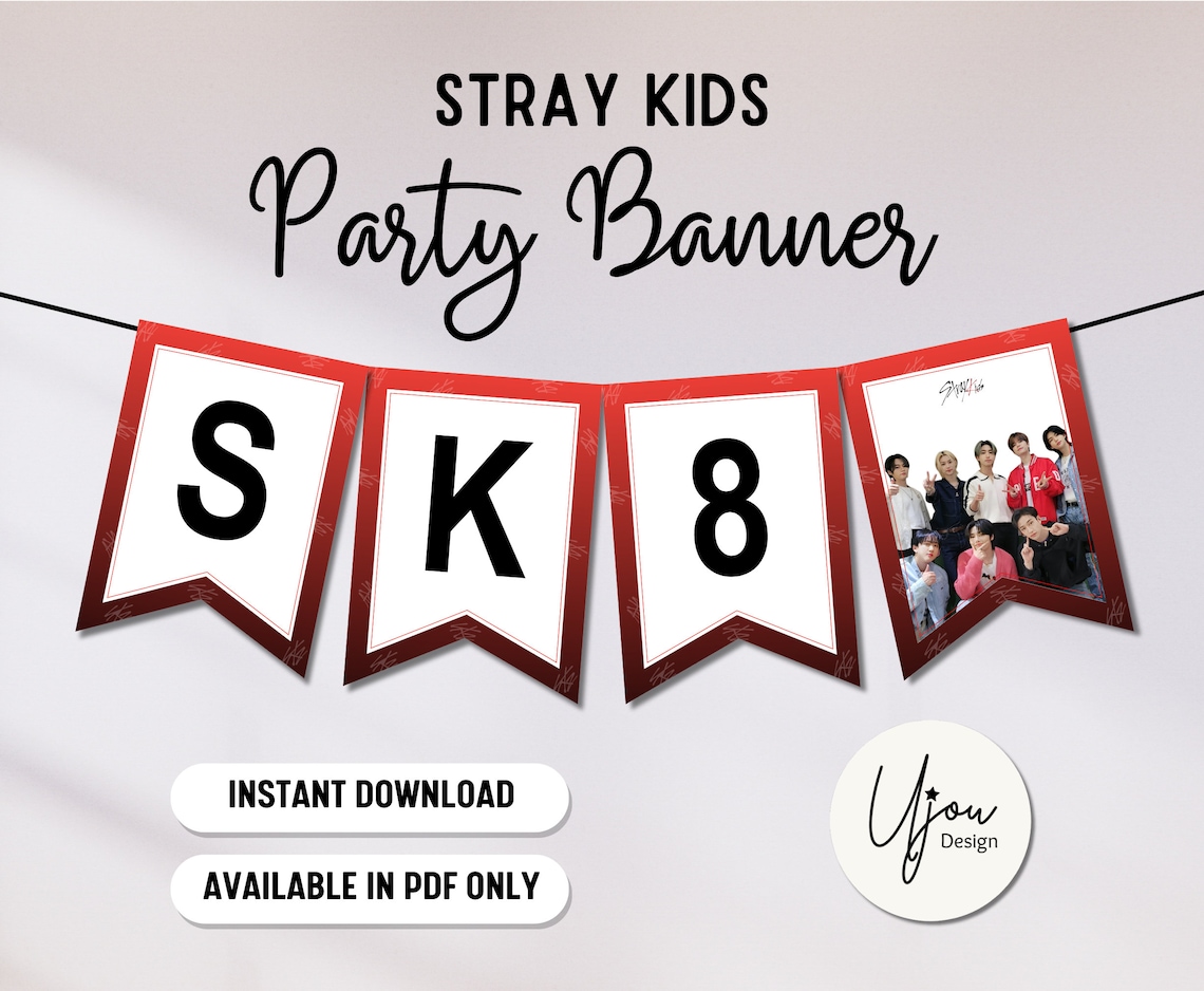 STRAY KIDS Printable Party Banner, Stray Kids Birthday Banner, Stray ...