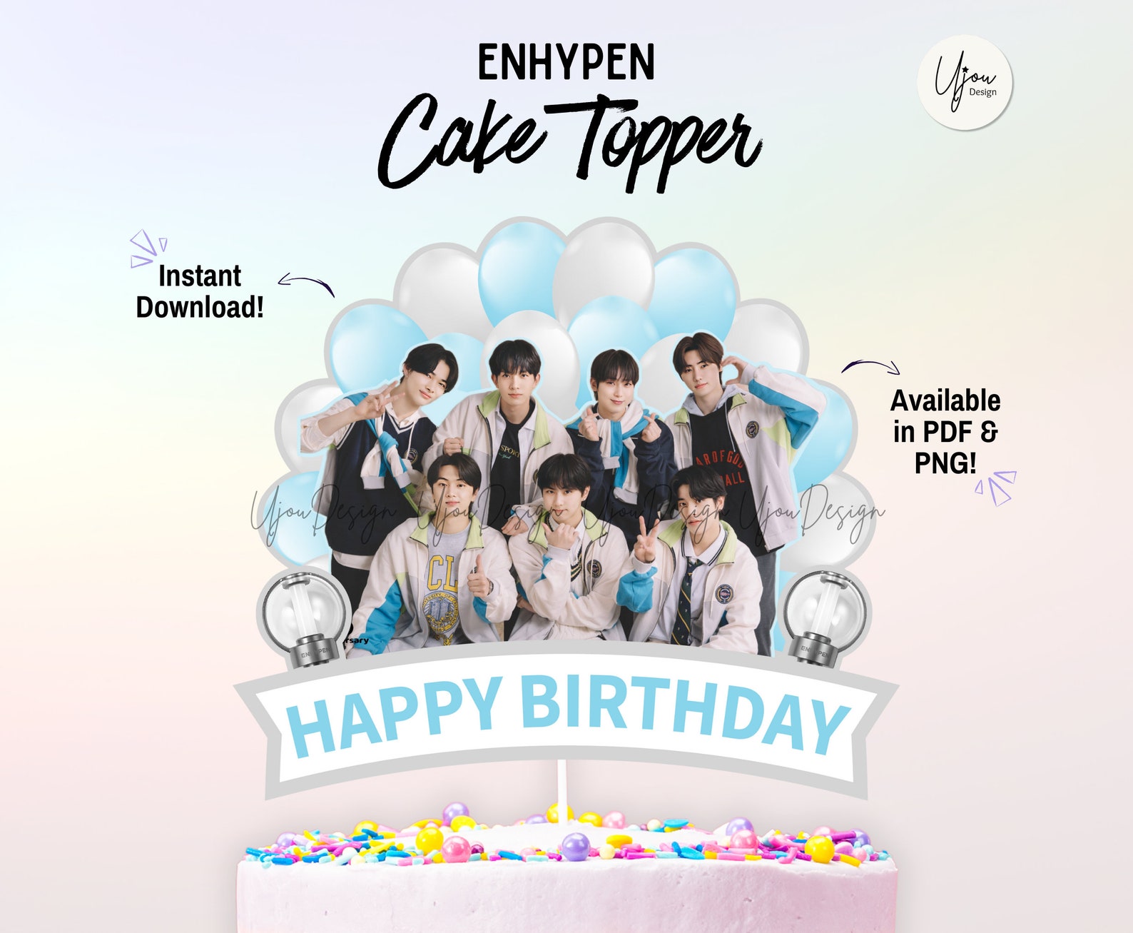 ENHYPEN Cake Topper, Enhypen Centerpiece, Enhypen Party Decor, Enhypen ...