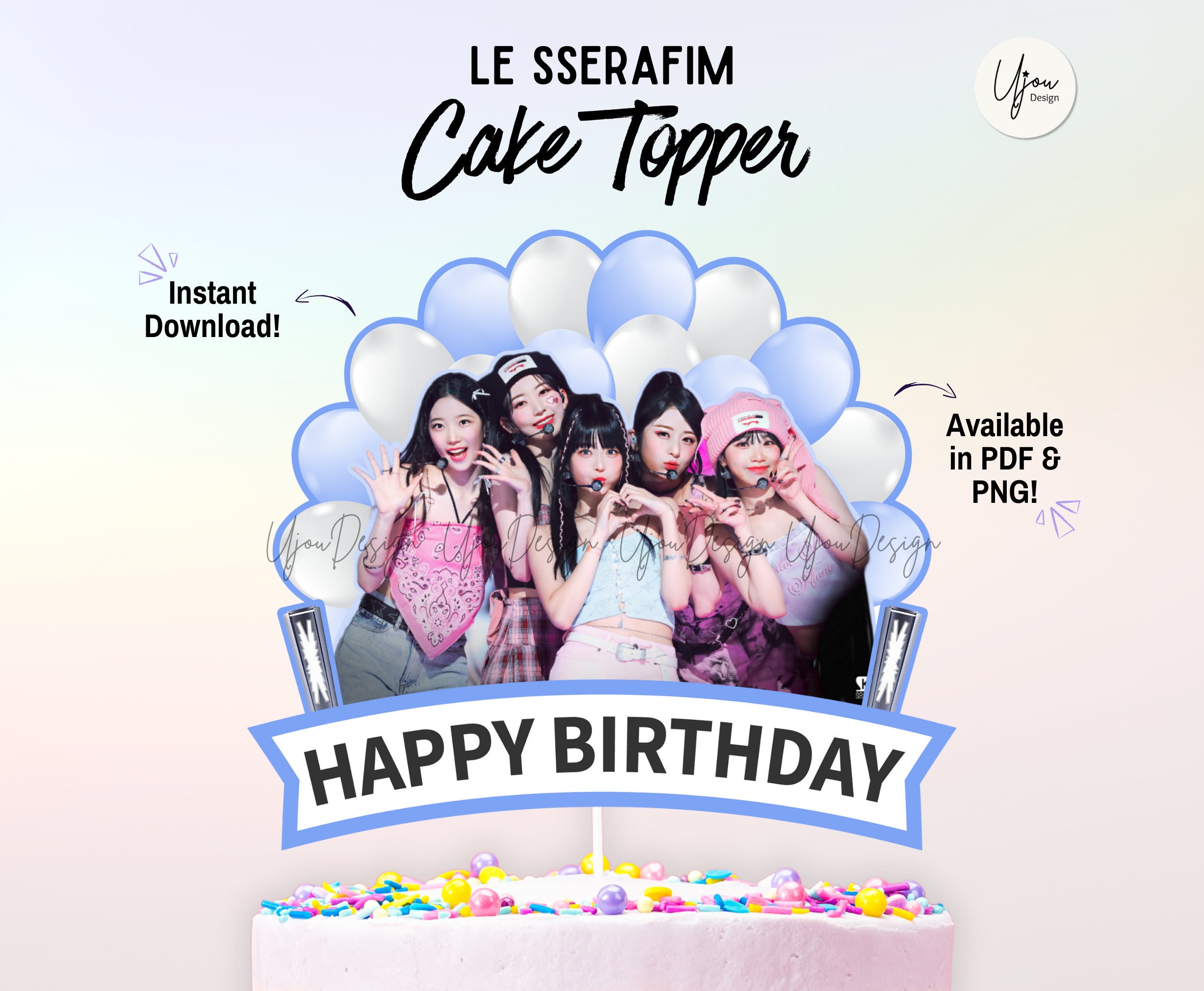 LE SSERAFIM Cake Topper Printable Le Sserafim Centerpiece Le - Etsy