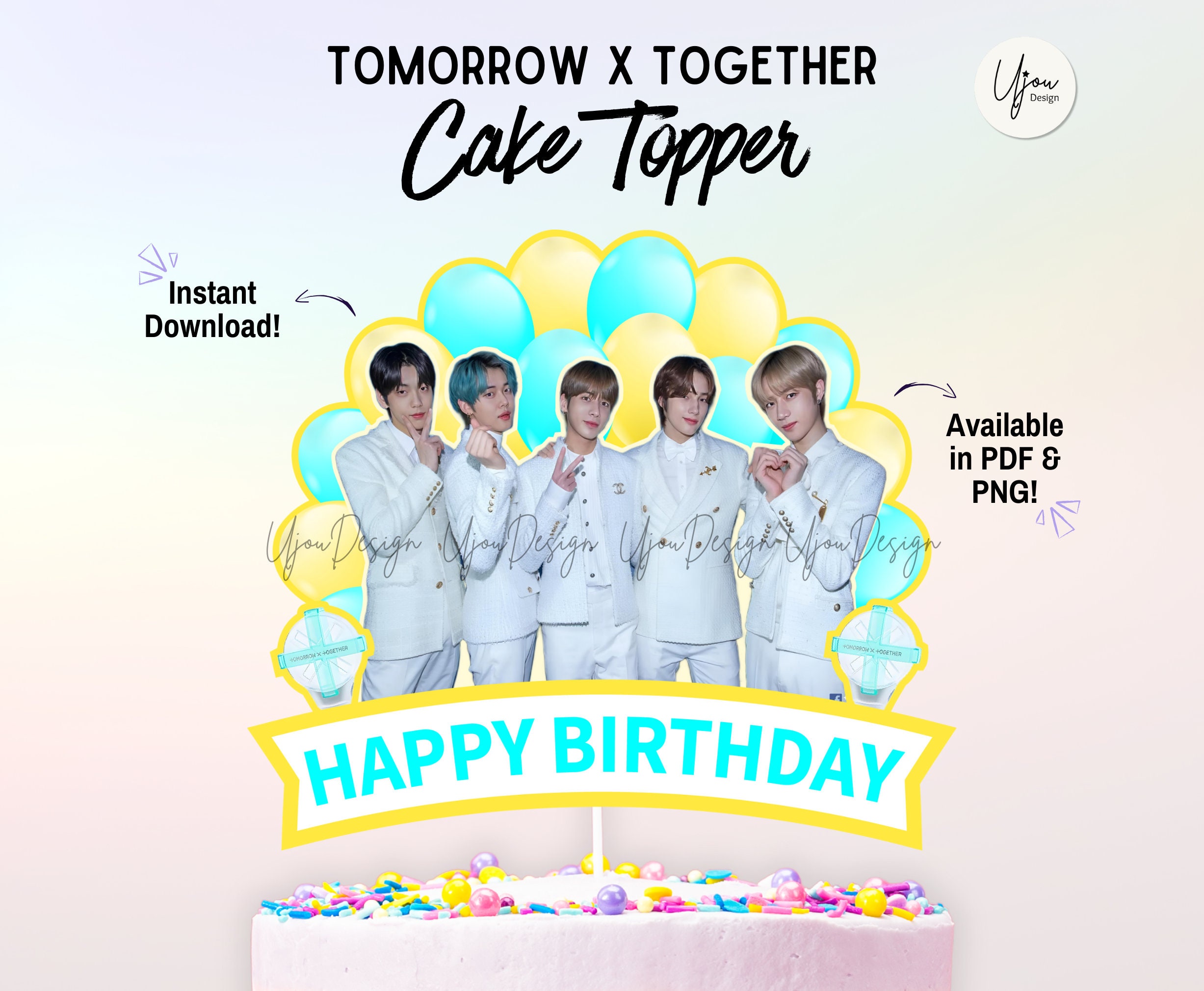 TXT Cake Topper, Printable Tommorow X Together Centerpiece, TXT Party ...