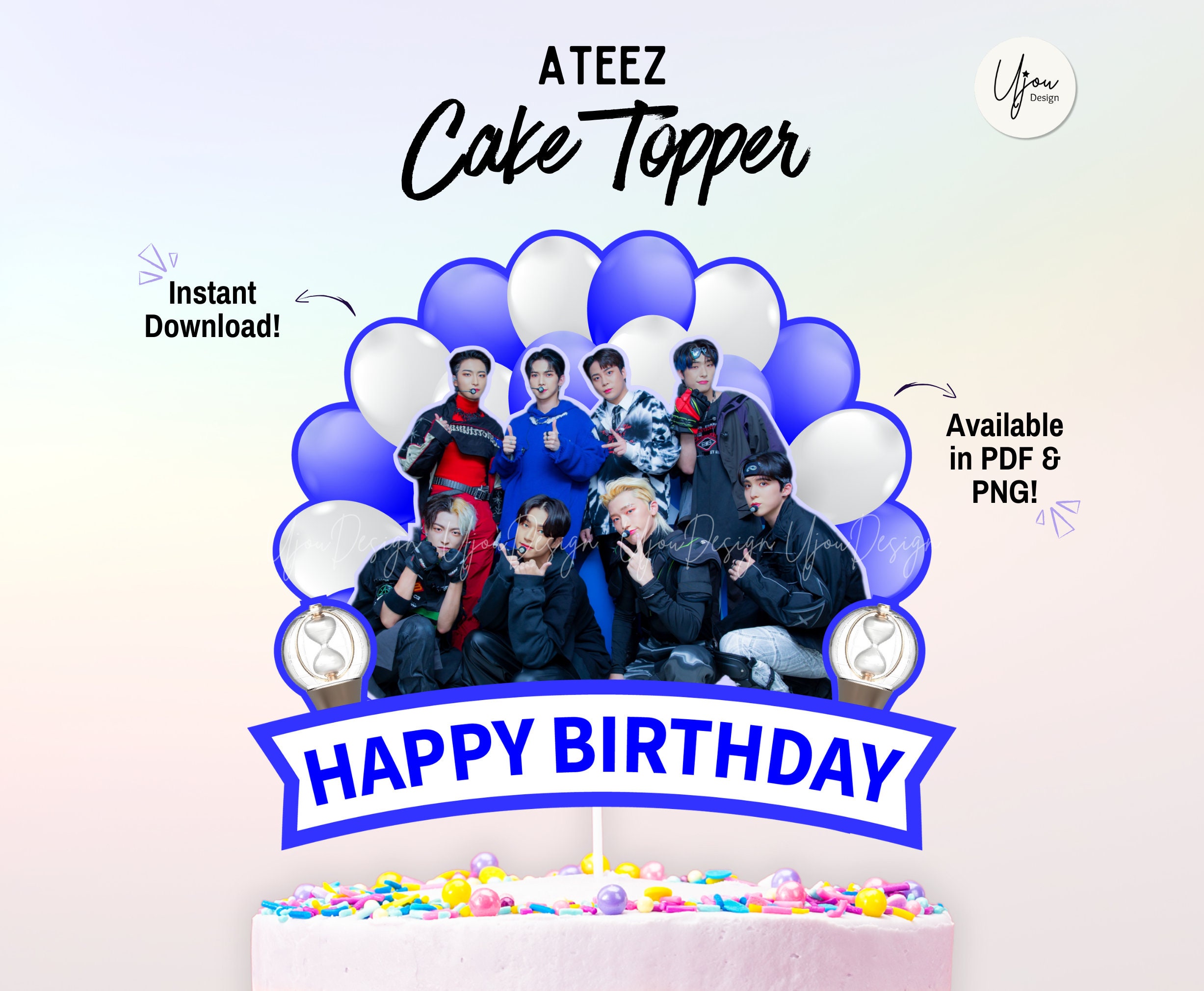 ATEEZ Cake Topper, Ateez Centerpieces, Ateez Party Decor, Ateez Party ...