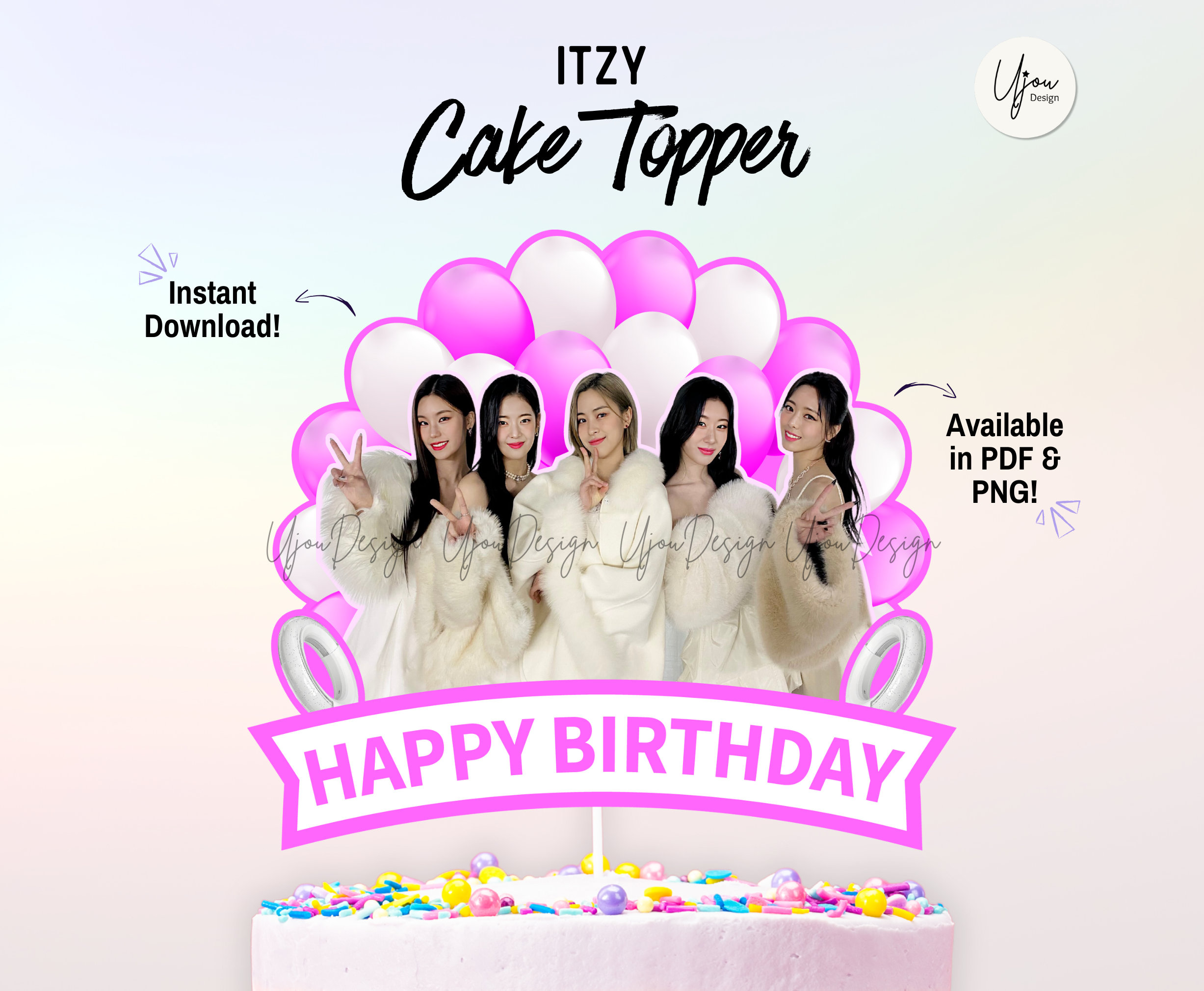 ITZY Cake Topper, Kpop Birthday Party Decor (PDF & PNG) - Etsy