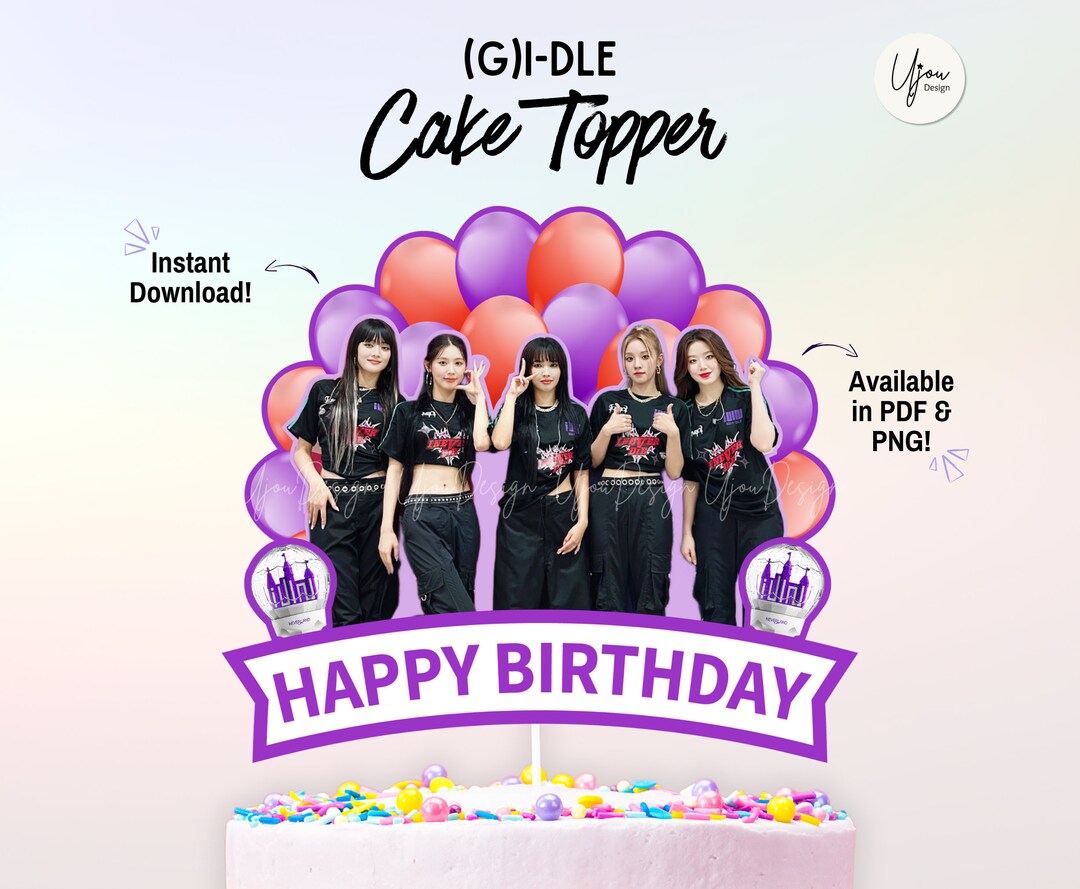 GIDLE Cake Topper, KPOP Birthday Party Decoration (digital Download) - Etsy