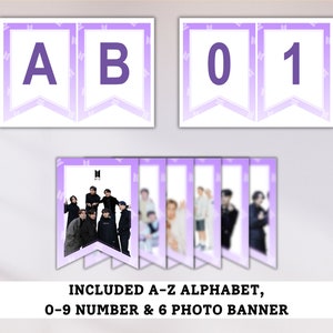 BTS Birthday Banner, Printable Party Garland (PDF) - Etsy