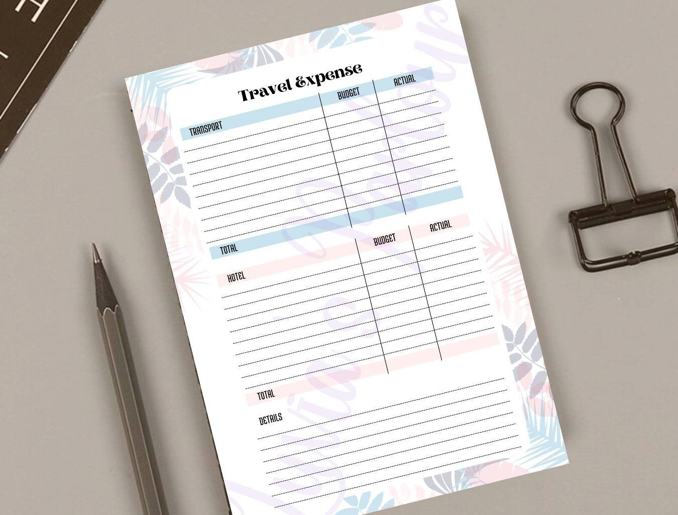 Printable Pdf Travel Journal, Packing Checklist, Budget Tracker, Track ...