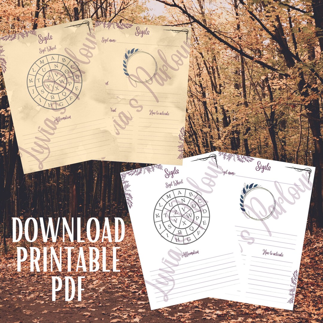 Printable Sigil Wheel Make Your Own Sigil Grimoire/book of Shadows Page ...