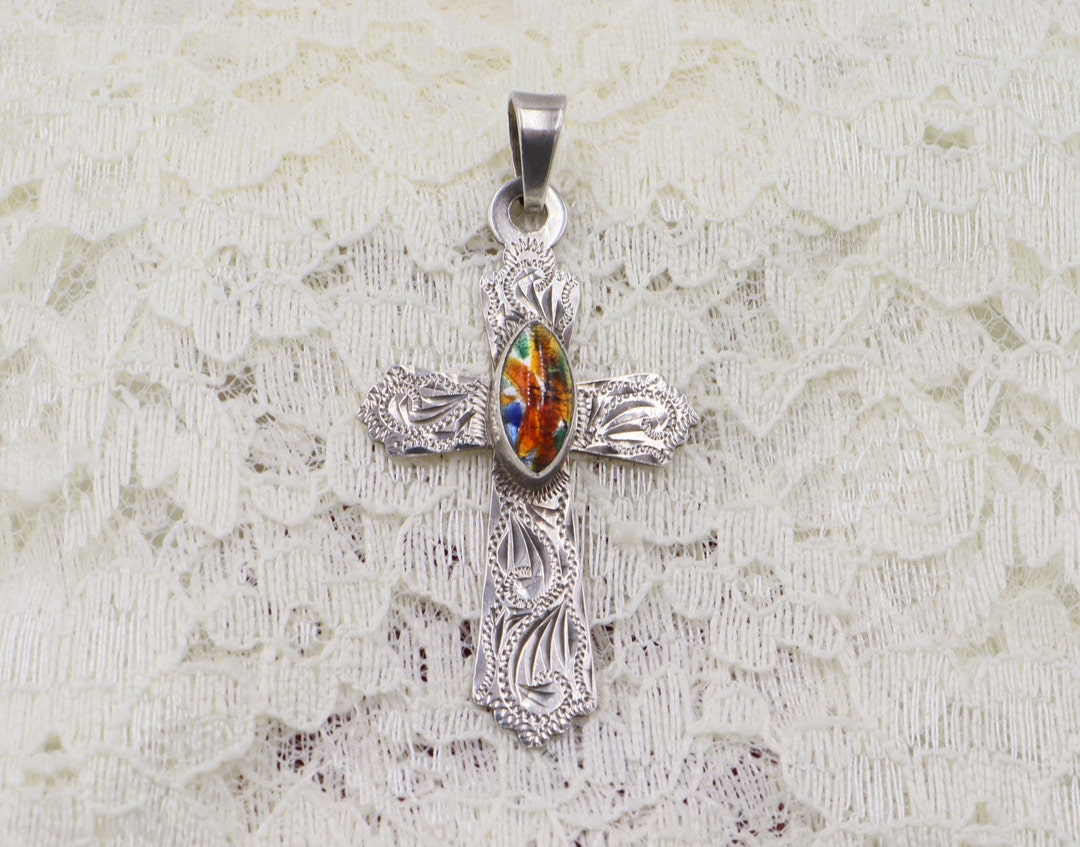 Sterling Silver Mexican Silver Cross Pendant - Etsy