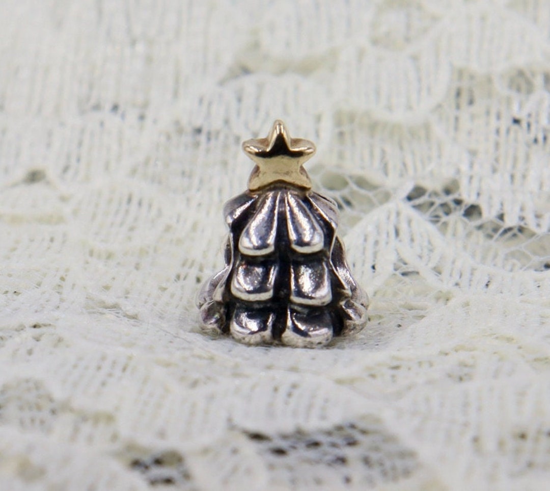 Authentic PANDORA Two Toned Christmas Tree With 14K Gold Star Charm - Etsy