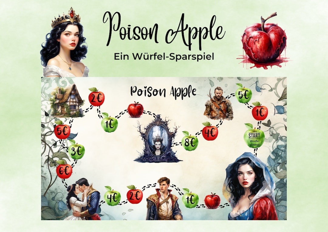 Poison Apple || Fairytale Savings Game || Laminated, With 2 Magnets, 2 ...