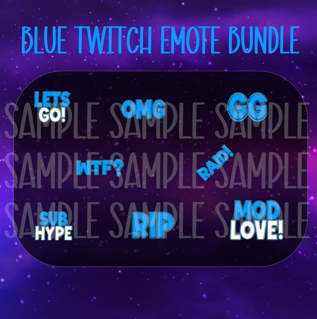 Blue Twitch Emote Bundle Pack - Etsy