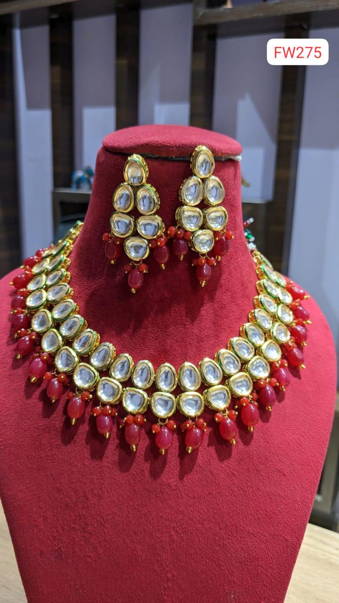 Kundan Say Pachi Choker Earring Necklace Set Gold Plated Reception ...