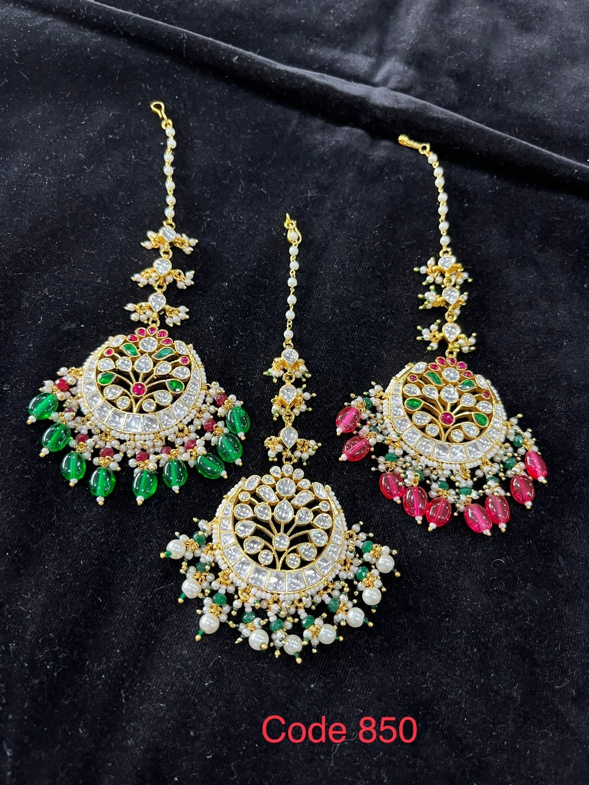 Jadau Pachi Kundan Matha Patti & Mangtika /matha Patti Bridal /indian ...