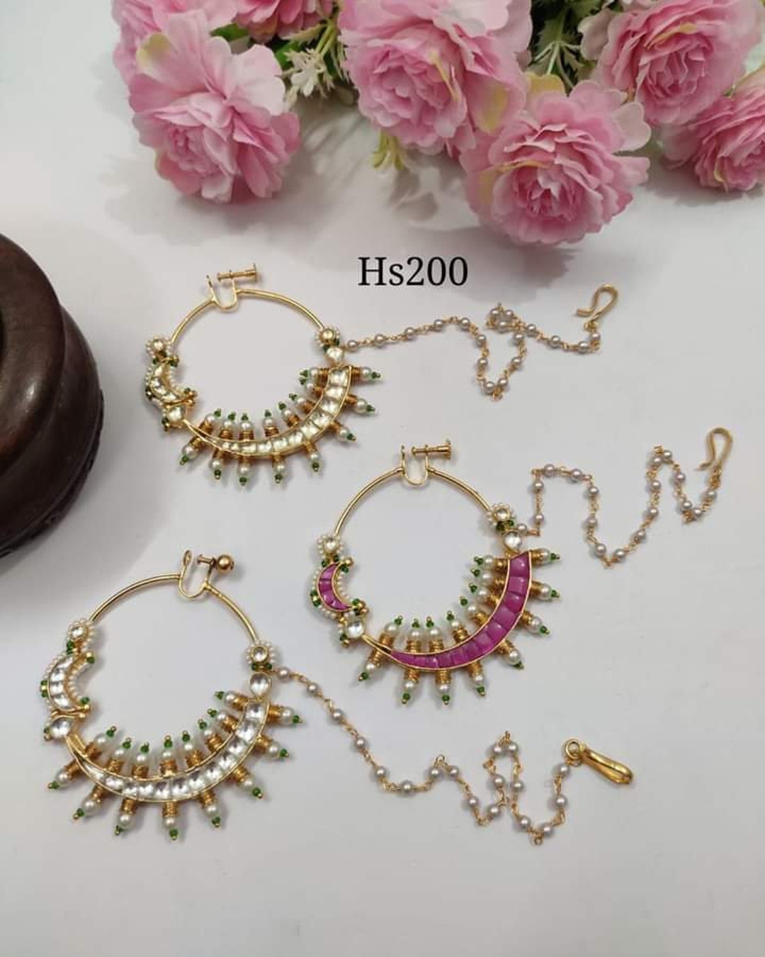 Pachi Kundan Nath/nose Ring/ahmedabadi Nose Ring/nath/nose Clip/non ...