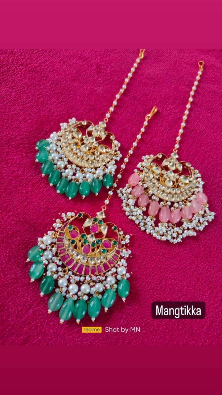 Jadau Pachi Kundan Matha Patti & Mangtika /matha Patti Bridal /indian ...