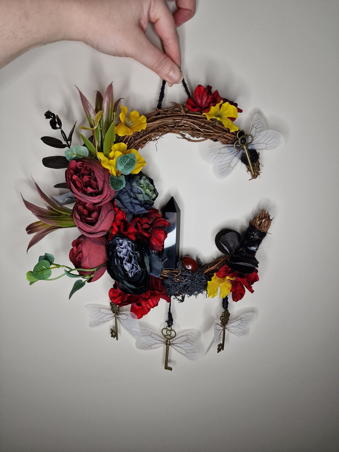 Flying Keys Crescent Moon Cystal Wreath Harry Potter Inspired Wreath ...