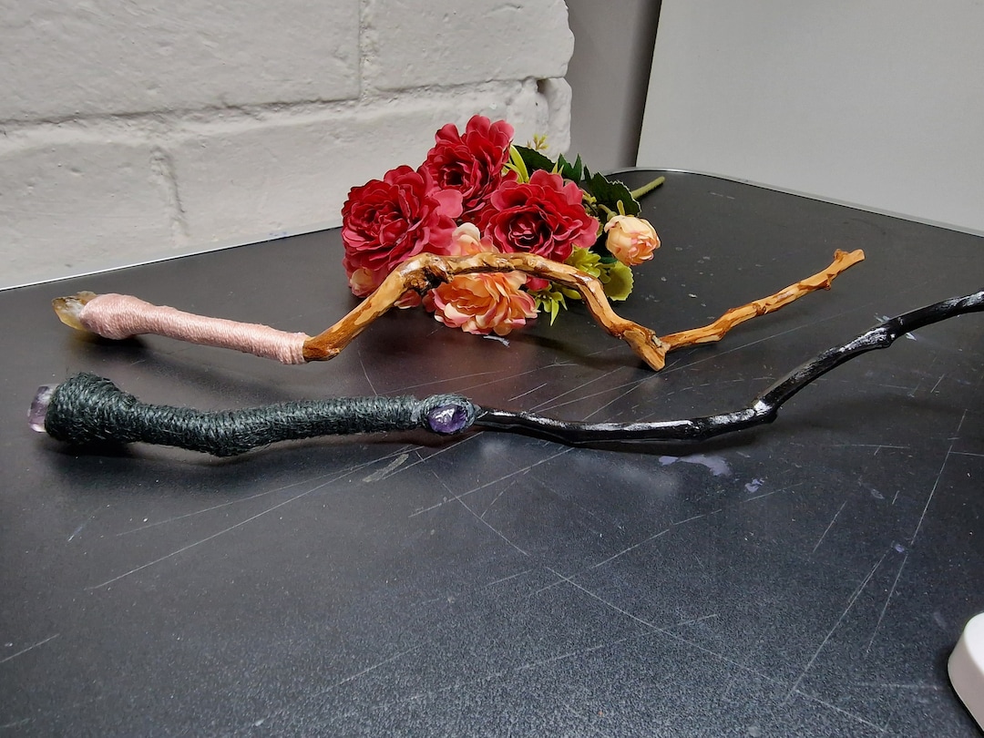 Day and Night Crystal Wands | Witches Wand | | Altar Tools | Amethyst ...