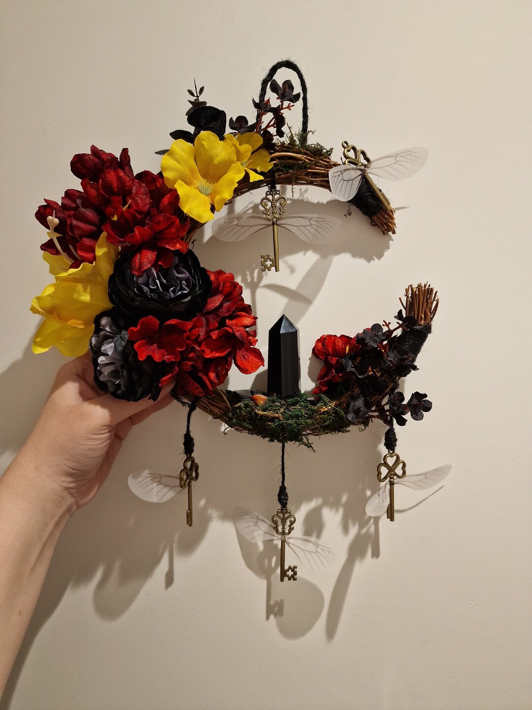 Flying Keys Crescent Moon Cystal Wreath Harry Potter - Etsy