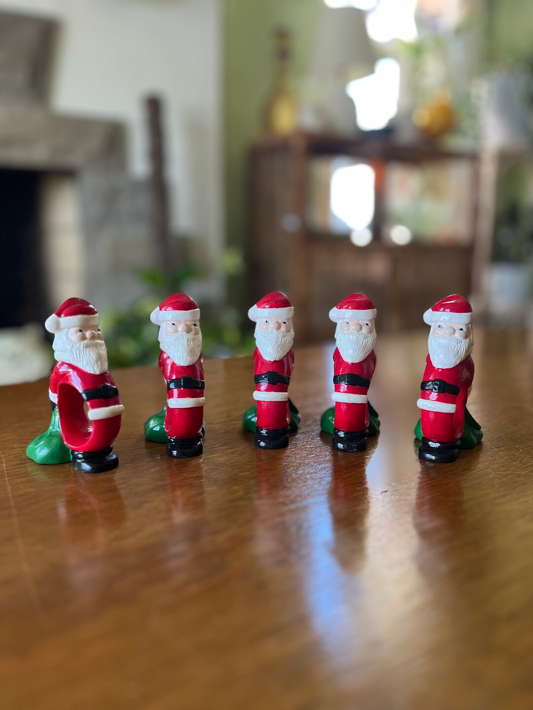 Set of 5 Vintage Santa Napkin Rings - Etsy