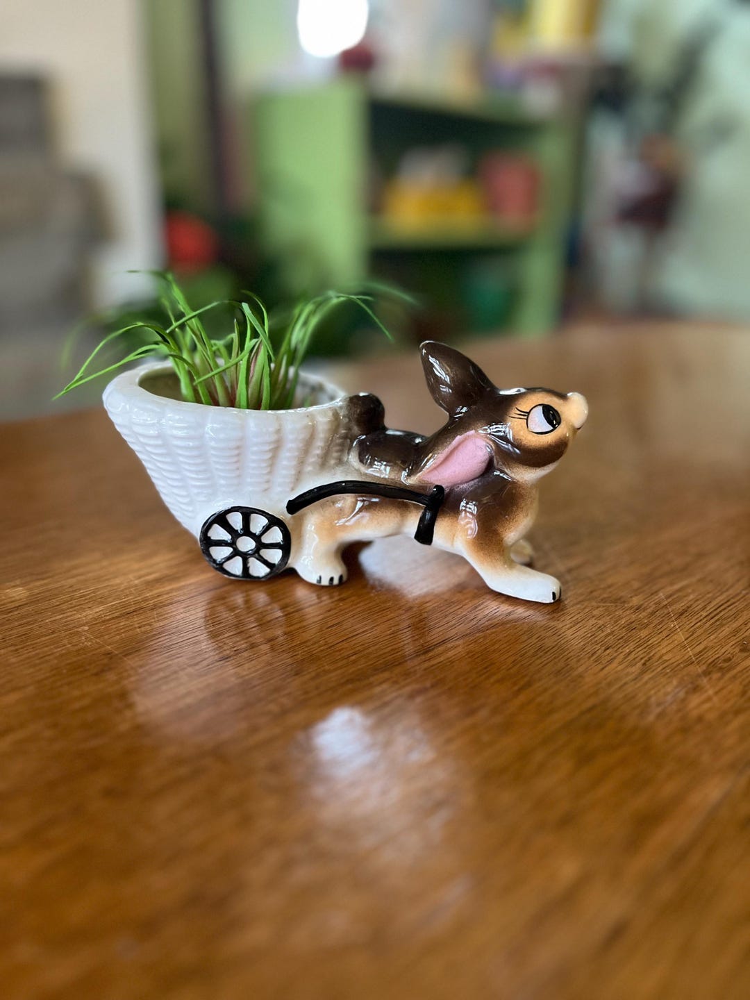 Vintage Ceramic Bunny Planter - Etsy