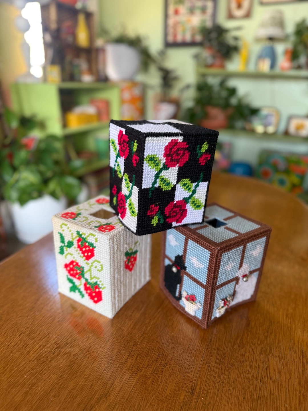 Vintage Needlepoint Tissue Boxes - Etsy